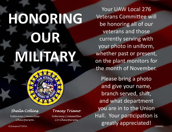 Military Photo Request | UAW Local 276